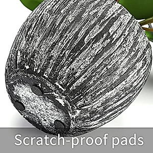 LORYDECO Artificial Potted Plants, Real Looking Fiddle Leaf Fake Plant with Pot, Plastic Watercress Leaves Small Faux Trees with Cement Planter, Greenery Plant Table Decor for Home Indoor