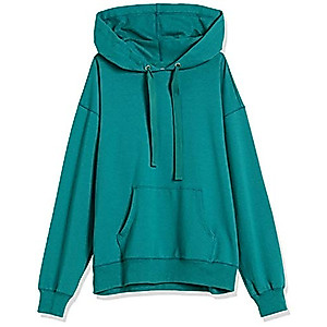 The Drop Women's Remi Loose French Terry Long Sleeve Hoodie Sweatshirt, Pacific Teal, XXS