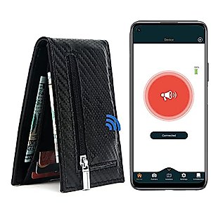 SMART LB Anti-Lost Bluetooth Wallet Tracker & Finder GPS Position Locator Slim Money Clip Wallet Credit Card Holder Gifts for Men