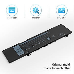 WELLBOB F62G0 Battery for Dell Inspiron 7373 Inspiron 13 7000 Battery 2 in 1 Fit for Inspiron 13 7373 7386 7370 7380 5370 Vostro 13 5370 P83G P87G - [ROJC3 F62G0 39DY5 Battery 38Wh with Warranty]
