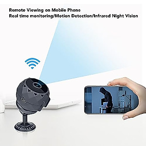 ASHATA Indoor Smart Security Camera, Security Camera Wireless with Magnetic Mount, 1080p Night Vision Motion Detection Loop Recording Support 128GB Storage Card