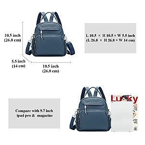 ALTOSY Genuine Leather Backpack for Women Small Convertible Backpack Purse Ladies Shoulder Bag 4 in 1 to Carry
