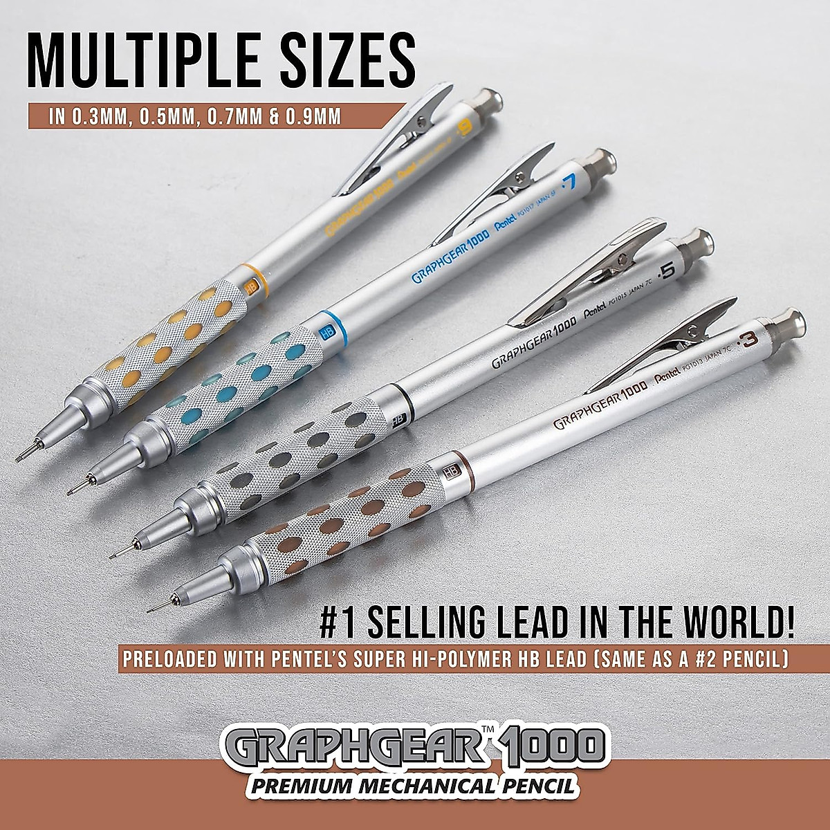 Pentel Graph Gear 1000 Mechanical Drafting Pencil 0.7mm Blue (PG1017)