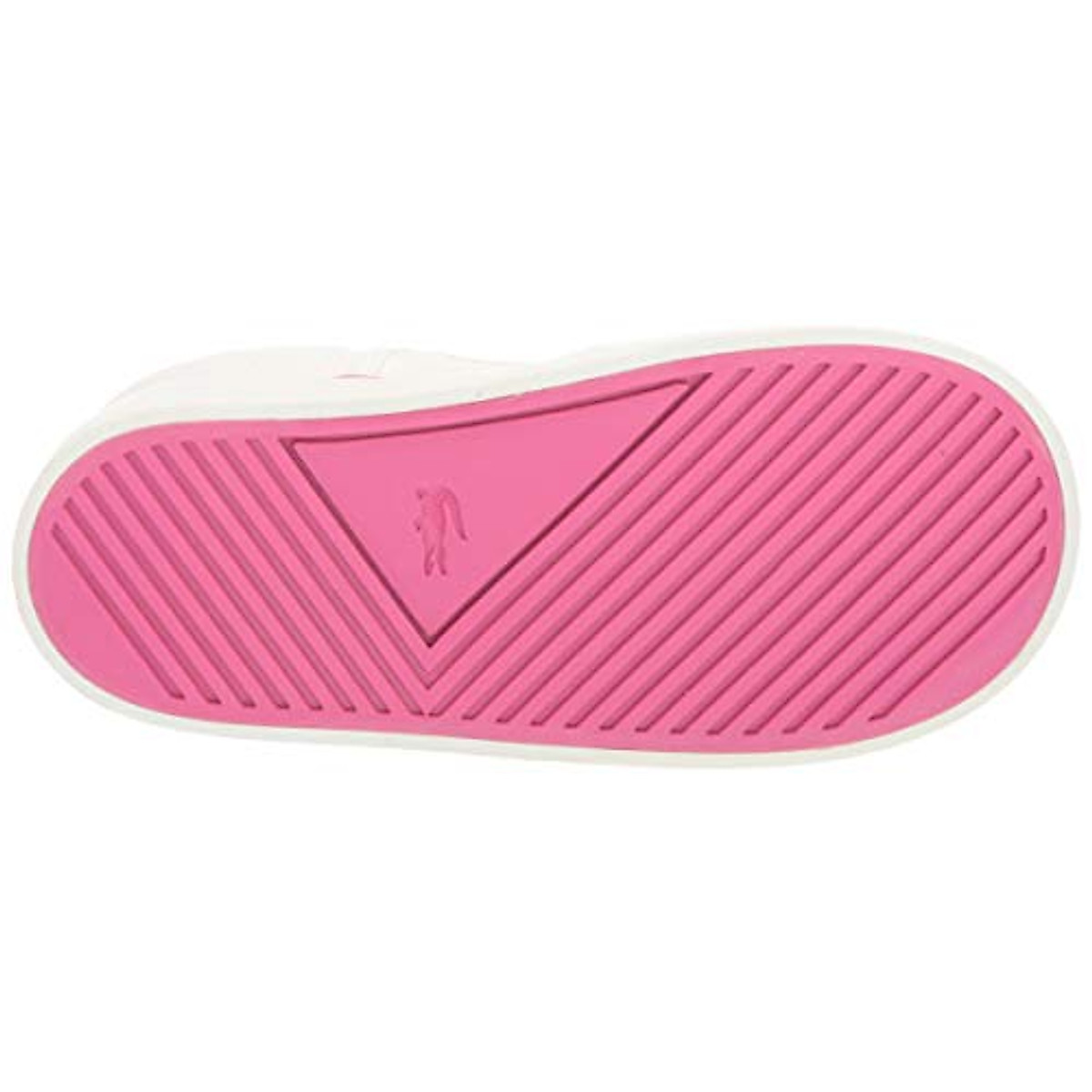 Lacoste Girl's GAZON Shoe, off white/dark pink, 6. Medium US Toddler