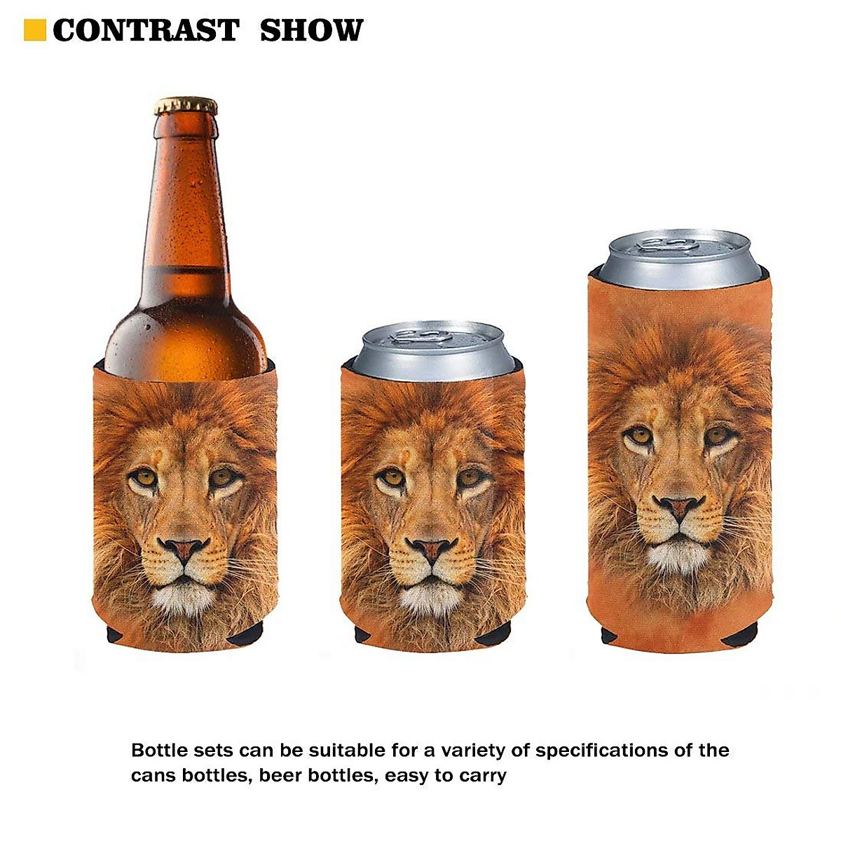 Forchrinse Bald Eagle American Flag Can Cooler Sleeves 2 Pack,Soft Insulated Sleeves for Can Bottle,Can Covers for Outdoor Event Parties Travel