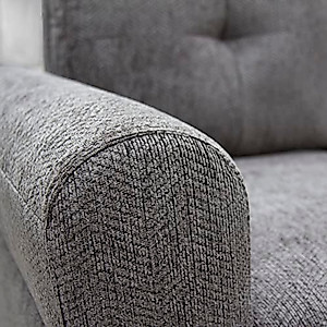 UBGO Furniture Sets,Living Room Sectional Sofa,L Shaped Storage Ottoman, Upholstered Sofá with 2 Cup Holder,Couch Longue for Indoor Home Apartment Office, Grey Left Chaise