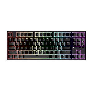 KXA WanuigH Mechanical Keyboard Gaming Keyboard Nebula RGB Cherry MX Switch PBT Keycaps Gaming Keyboard for PC/Mac Gamer, Typist (Color : Black, Size : Red Switch)