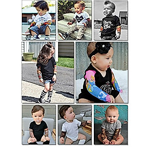 Acfun 6pcs Temporary Tattoo Sleeve for Kids Boy Girls, Fake Slip on Arm Sunscreen Sleeves for Outdoor Sports Riding Cycling, B