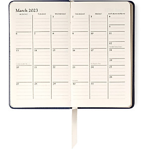 2023 Pocket Datebook Planner Journal, Genuine Leather, Bound in the USA, 5", Traditional Red