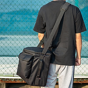 TXEsign Travel Carrying Case for Bose S1 Pro/Bose S1 Pro+, Slip Cover Case with Shoulder Strap &Accessory Pocket, Portable Carry Bag Holder w Handle Strap for Bose Speaker (Black)