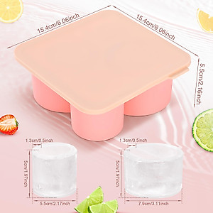 Ice Cube Tray for Stanley Cup, Silicone Ice Cube Molds for Stanley 20oz 30oz 40oz Tumbler Cup, Ice Cube Trays with Lids for Chilling Cocktails,Whiskey,Drinks,Coffee (C-Pink)
