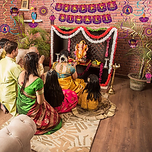 Diwali Decorations, Happy Diwali Banner Decorations for Home, Festival of Lights Party Decor Items, Deepavali Hanging Swirls Garland Indian Decorations for Pooja Puja Wedding Diwali