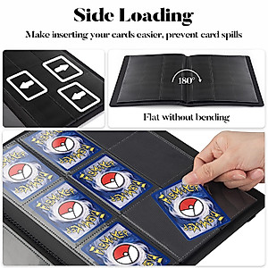 Trading Card Binder 9 Pocket, Fabmaker PU Cover Card Collection Binder for 360 Cards, Premium Card Book, Sturdy Card Holder Folders, Card Album for YuGiOh, MTG, TCG, Game Cards & Sports Cards, Black