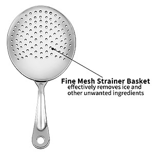 Hawthorne and Julep Cocktail Strainer Set - Stainless Steel Bar Strainer for Bartending, Bar Tool Drink Strainer for Bartenders and Mixologists
