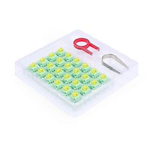 Redragon A113 Bullet-QT Soft Tactile Mechanical Switch, 3-Pin Plate Mounted Quiet Tactile Equivalent, Hot-Swappable DIY Keyboard Switch Mod, 50 Million Click(24 pcs Switches, Keycap + Switch Puller)