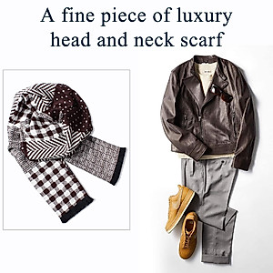 HAWSON Scarf for Women and Men Cashmere Scarves for Winter Soft & Luxurious Unisex Neck Warmer Travel Head Wraps-Red/Navy-Blue - Pure Red