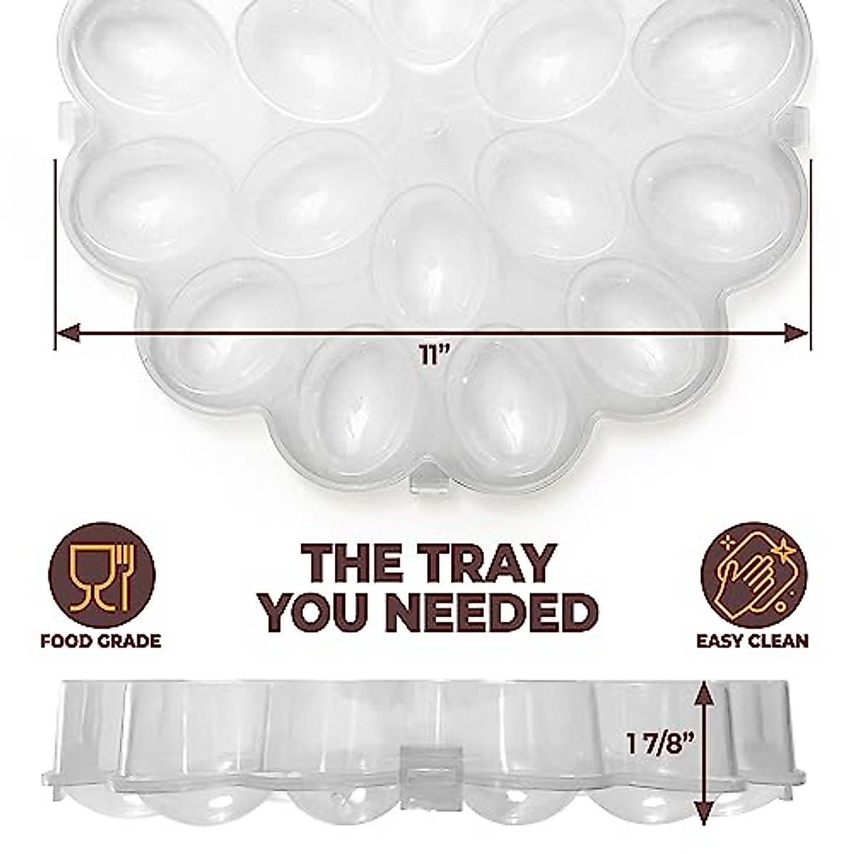 Shop Square Deviled Eggs Carrier with Lid - (3 Pack) 18 Slot Deviled Egg Tray with Lid for Party, Easter, Thanksgiving - Reusable Deviled Egg Platter with Secure Lid