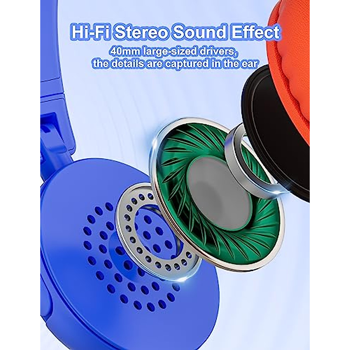 ZIUMIER Kids Headphones Wired, Headphones for Kids with Microphone for Boys Girls, 85dB/ 94dB Volume Limited, Foldable Toddler Headphones for School Airplane Travel,iPad, Fire Tablet, Kindle