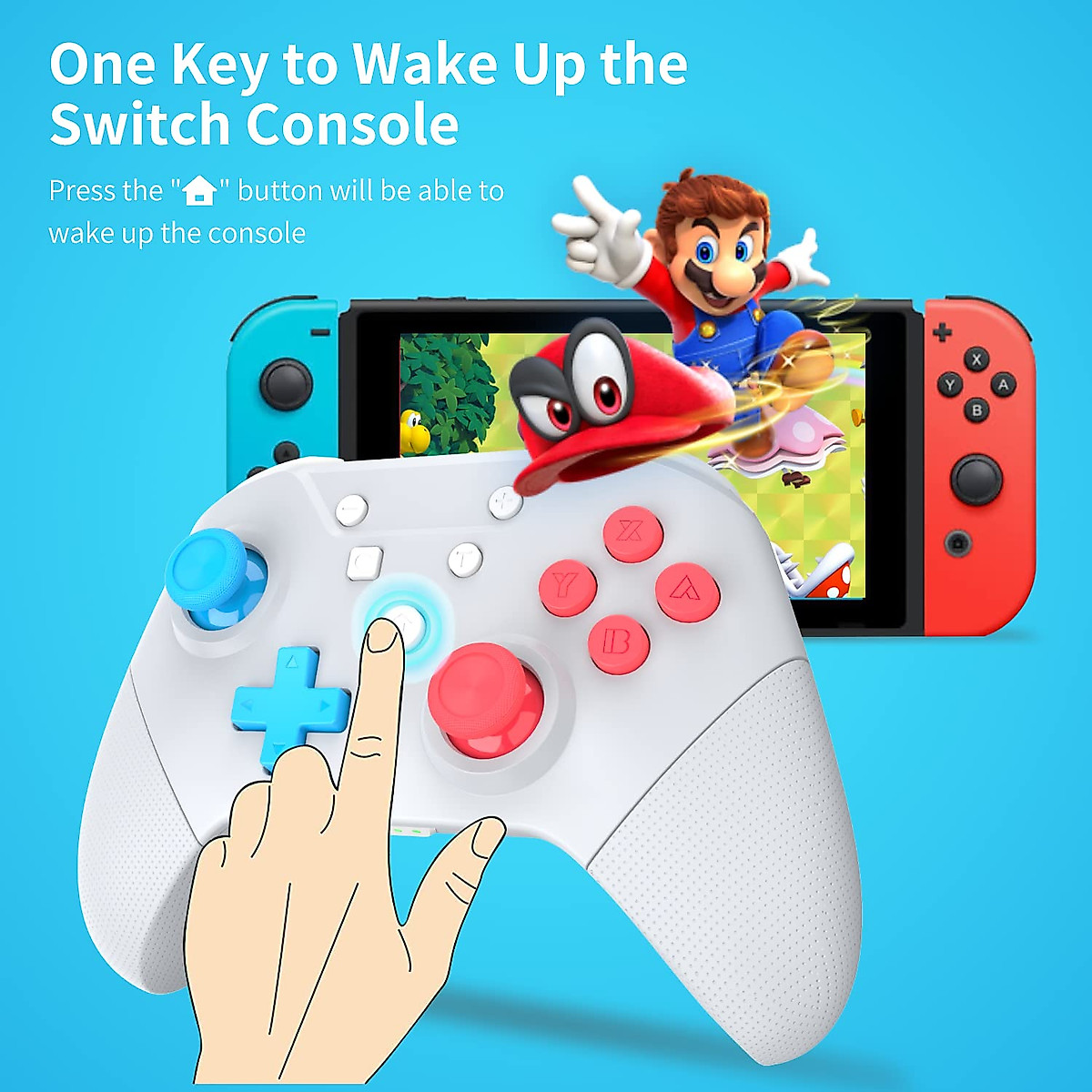 GCHT GAMING Switch Controller, Wireless Controller Compatible Nintendo Switch/Switch OLED/PC/Android with Turbo Motion Vibration (NFC)