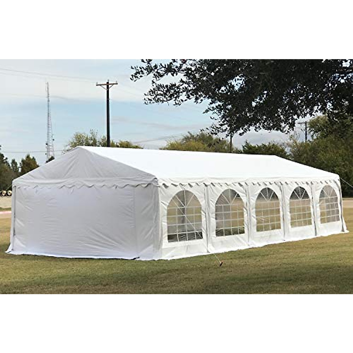 DELTA Canopies 32'x20' PVC Party Tent (FR) Wedding Canopy Shelter White - Fire Retardant