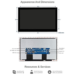 waveshare 13.3inch Capacitive Touch Screen LCD Compatible with Raspberry Pi 4B/3B+/3A+/2B/B+/A+/Zero/Zero W/WH/Zero 2W CM3+/4 1920×1080 Resolution HDMI IPS Supports Jetson Nano/Windows