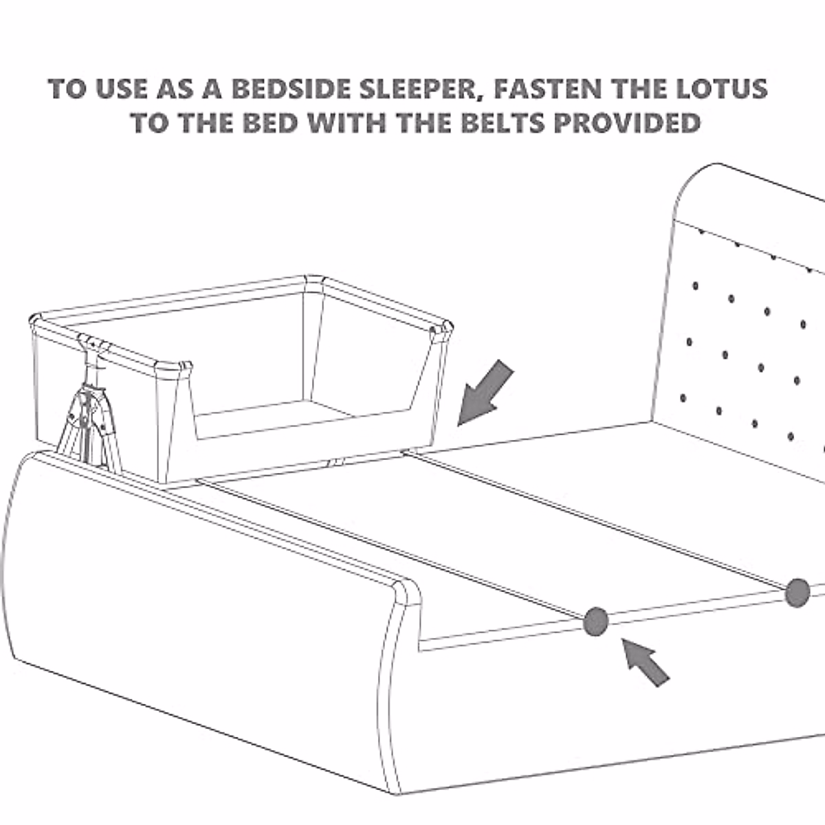 Dream On Me Lotus Bassinet and Bedside Sleeper in Grey, Lightweight and Portable Baby Bassinet, Adjustable Height Position, Easy to Fold and Carry Travel Bassinet- Carry Bag Included