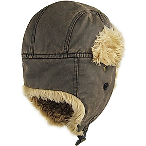 KBW-618 DBR Canvas Solid Aviator Trapper hat Trooper Ear Flaps Ushanka Eskimo Russian Warm Winter Cold…