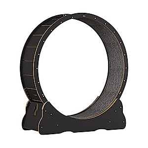 Pet Cat Running Wheel Treadmill Sport Climbing Frame Mute with Carpeted Runway Indoor Toys Exercise Wheel for Fitness Workout, Black, L