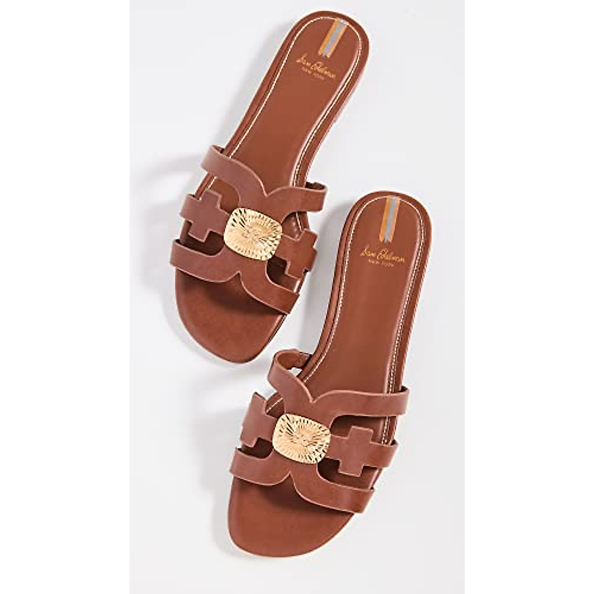 Sam Edelman Women's Bay Flat Sandal, Dk Bourbon Radiant, 8.5