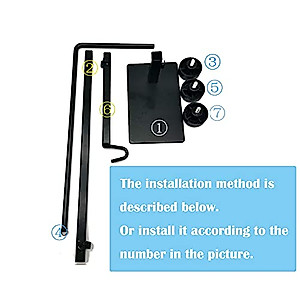 kathson Lamp Stand for Reptile Bearded Dragon Tank Accessories Fixed Bracket Heating Lamp Holder Adjustable for Spiders Lizards Turtles Amphibian Cold-Blooded Animals Black