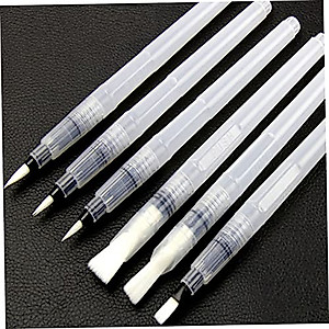 VILLCASE Water Brush Pen 9 Pcs Water Coloring Brush Pen Ink Pen Set Flat Pen Writing Brush Painting Pen Portable White Watercolor Brush Water Soluble Colored Pencils