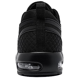 LARNMERN Steel Toe Shoes for Men Lightweight Safety Shoes Work Air Cushion Construction Zapatos Punta de Acero para Hombres(12,Deep Black)