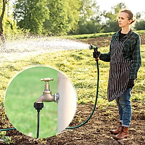 5 Pack 1/4 Inch Drip Irrigation Tubing to Faucet/Garden Hose Adapter Drip Irrigation Hose Connectors 3/4" Garden Hose to 1/4" Drip Tubing Drip System Parts Garden Hose Quick Connect Fittings