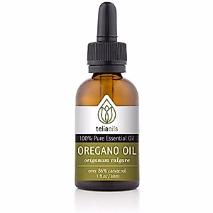 Teliaoils 100% Organic Oil of Oregano - Super Strength Over 86% Carvacrol - Premium Grade Wild Oregano Oil from The Mountains of Greece - Undiluted, Certified, Pure Oregano Essential Oil - 1 oz