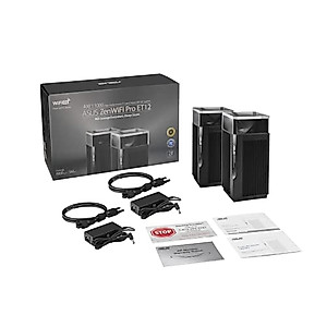 ASUS ZenWiFi Pro AXE11000 Tri-Band WiFi 6E Mesh System (ET12 2PK) - Whole Home Coverage up to 6000 Sq.Ft & 6+ Rooms, Dual 2.5G Ports, 6GHz Band, AiMesh, Included Lifetime Internet Security, Easy Setup