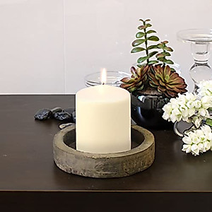 Stonebriar 35 Hour Long Burning Unscented Pillar Candles, 3x4, Ivory
