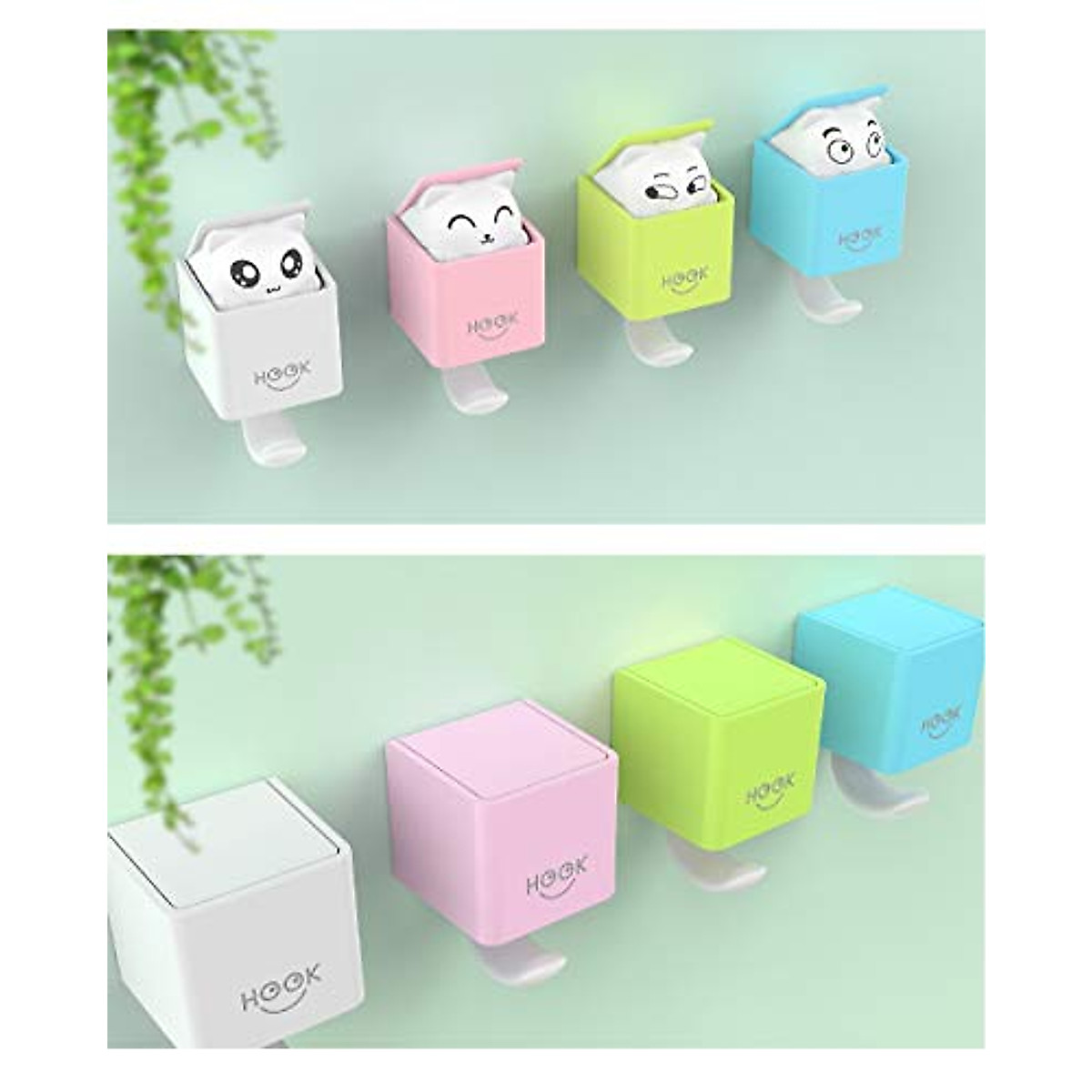 4 PCS Adhesive Wall Hooks Coat Hooks Wall Mounted Hanger Hat Hooks Entryway Wall Hangers Hooks Modern Wall Decoration for Coats, Hoodies, Hats, Scarves, Purses, Bath Towels, Clothing (Box-Cats)