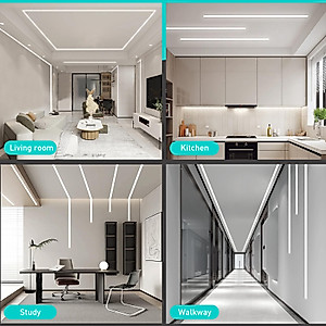 hunhun 5-Pack 6.6ft/2Meter Plaster-in, trimless recessed LED Aluminum Channel with Flange for LED Strip, led Channel with Clip-in Diffuser and,for Wider Strip Such as Philips Hue (5pack *6.6ft)