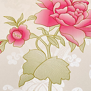 SimpleLife4U Pink Peony Furniture Protect Paper Removable Vinyl Damask Shelf Drawer Liner 17.7 Inches by 9.8 Feet