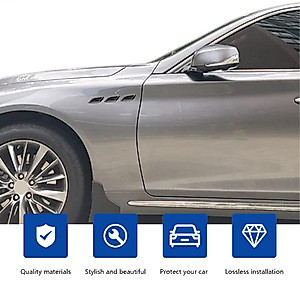 Hawyet Pack-6 Car Side Vent Stickers, ABS Shark Gills Stickers, 4.25" x 1.45" Air Flow Fender Trims, Three-Dimensional Auto Decorations, Universal for Most Cars, Trucks, SUVs (Black)