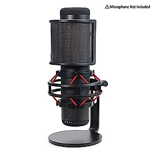YOUSHARES QuadCast Mic Pop Filter - Microphone Windscreen Mask Shield Compatible with HyperX QuadCast S USB Gaming Microphone