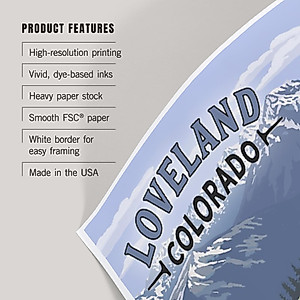 Lantern Press Loveland, Colorado, Trail Ridge and Hikers (12x18 Art Print, Travel Poster Wall Decor)