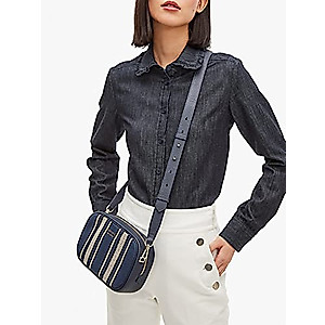 kate spade new york Astrid Canvas Stripe Medium Camera Bag Blazer Blue Multi One Size