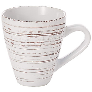 Elama Embossed Stoneware Ocean Dinnerware Dish Set, 16 Piece, Seashell and White Sand