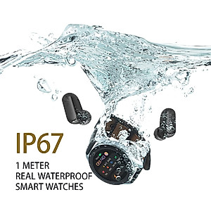 Alliget Smart Watch with Earbuds, 2 in 1 Bluetooth Watch buds Smart Watch for Android iPhone, Fitness Tracker with Blood Oxygen Heart Rate Sleep Monitor, Long Time Standby Sports Men Women Smart Watch