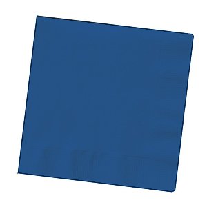 Creative Converting Touch of Color 200 Count 2-Ply Paper Beverage Napkins, Navy Blue , 5" x 5" - 251137