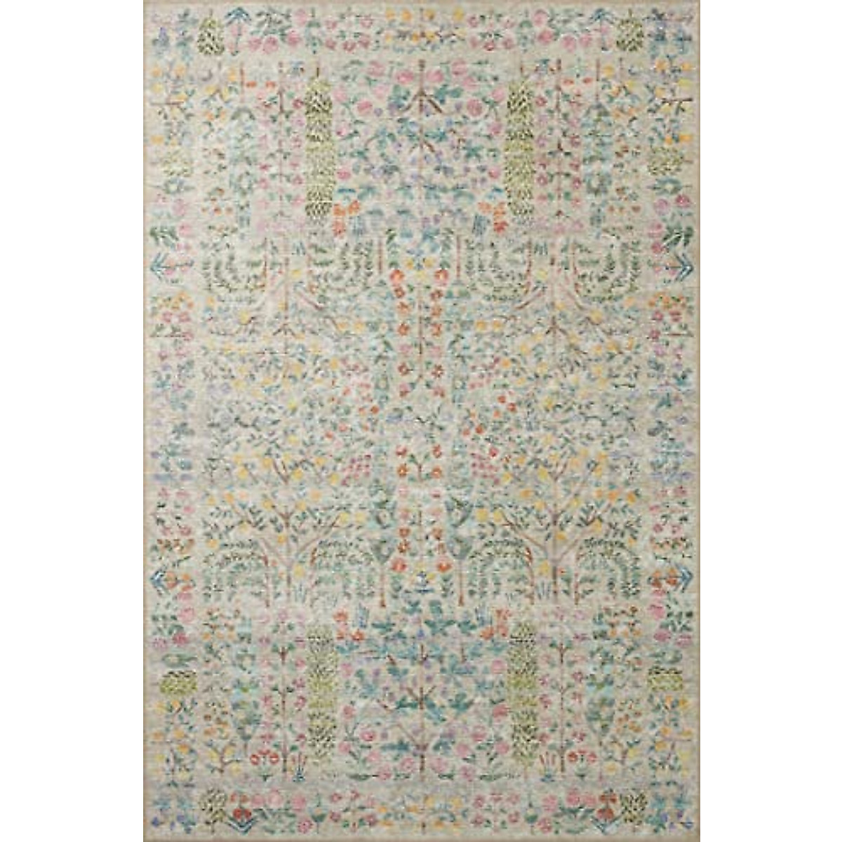 Loloi Rifle Paper Co. x Maison Collection MAO-07 Traditional, Khaki 5'-0" x 7'-6" Area Rug