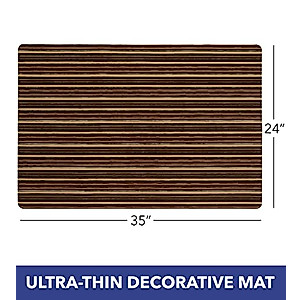 SoHome Smooth Step Striped Machine Washable Low Profile Stain Resistant Non-Slip Versatile Utility Kitchen Mat, Brown/Black, 24"x35"