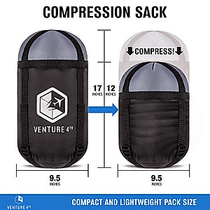 VENTURE 4TH Backpacking Warm Sleeping Bag with Self Inflating Sleeping Pad for Adults & Kids – Ideal for Hiking, Camping & Outdoor Adventures