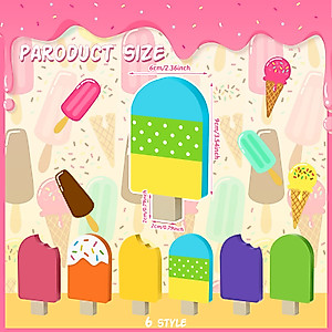 6 Pcs Summer Tiered Tray Decor Hawaii Ice Cream Tiered Tray Decor Summer Wooden Table Decorations Ice Cream Tray Decor Summer Table Signs for Kitchen Home Summer Party Home Supplies